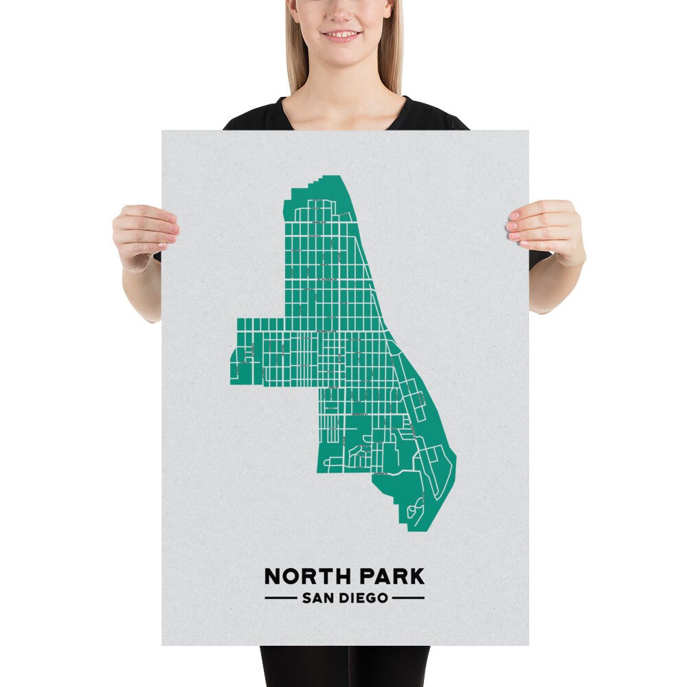 North Park Map Print // North Park Art Print // San Diego Map | Etsy