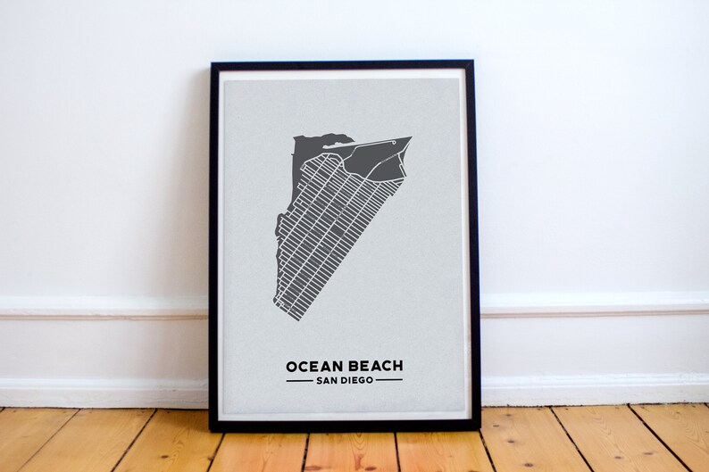 Ocean Beach Map Print // Ocean Beach Art Print // San Diego Map // San ...