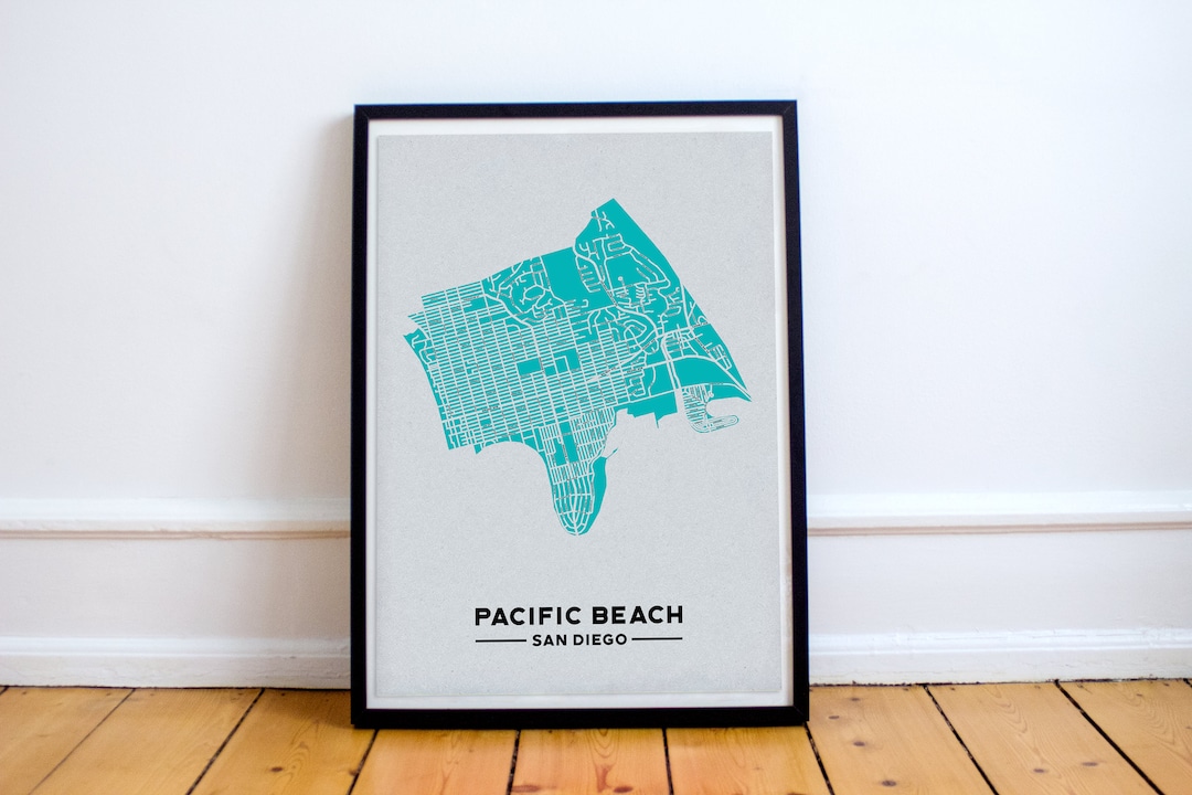 Pacific Beach Map Print // Pacific Beach Art Print // San Diego Map ...