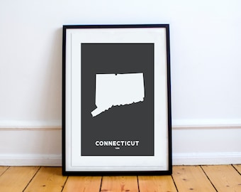 Vintage 1940's Map of Connecticut Giclee Print - Etsy