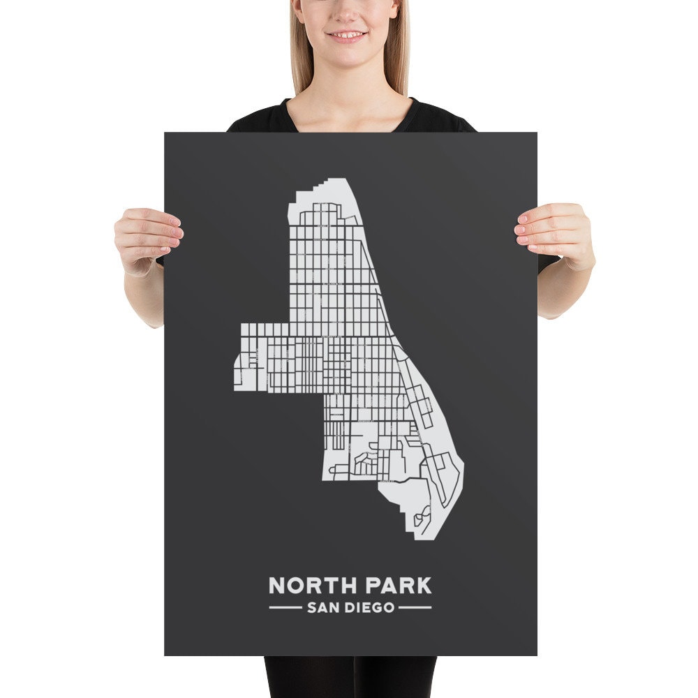North Park Map Print // North Park Art Print // San Diego Map // San ...