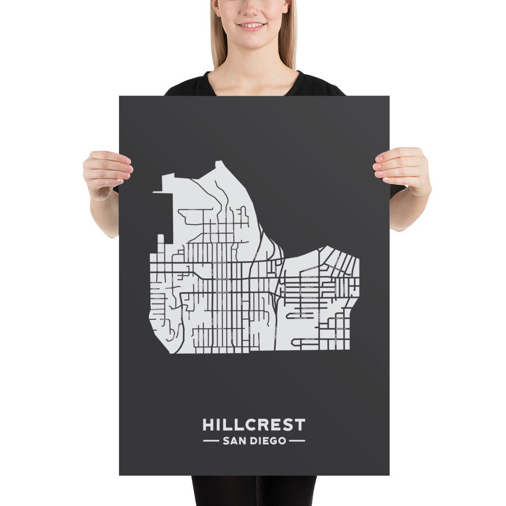 Hillcrest Map Print // Hillcrest Art Print // San Diego Map // - Etsy