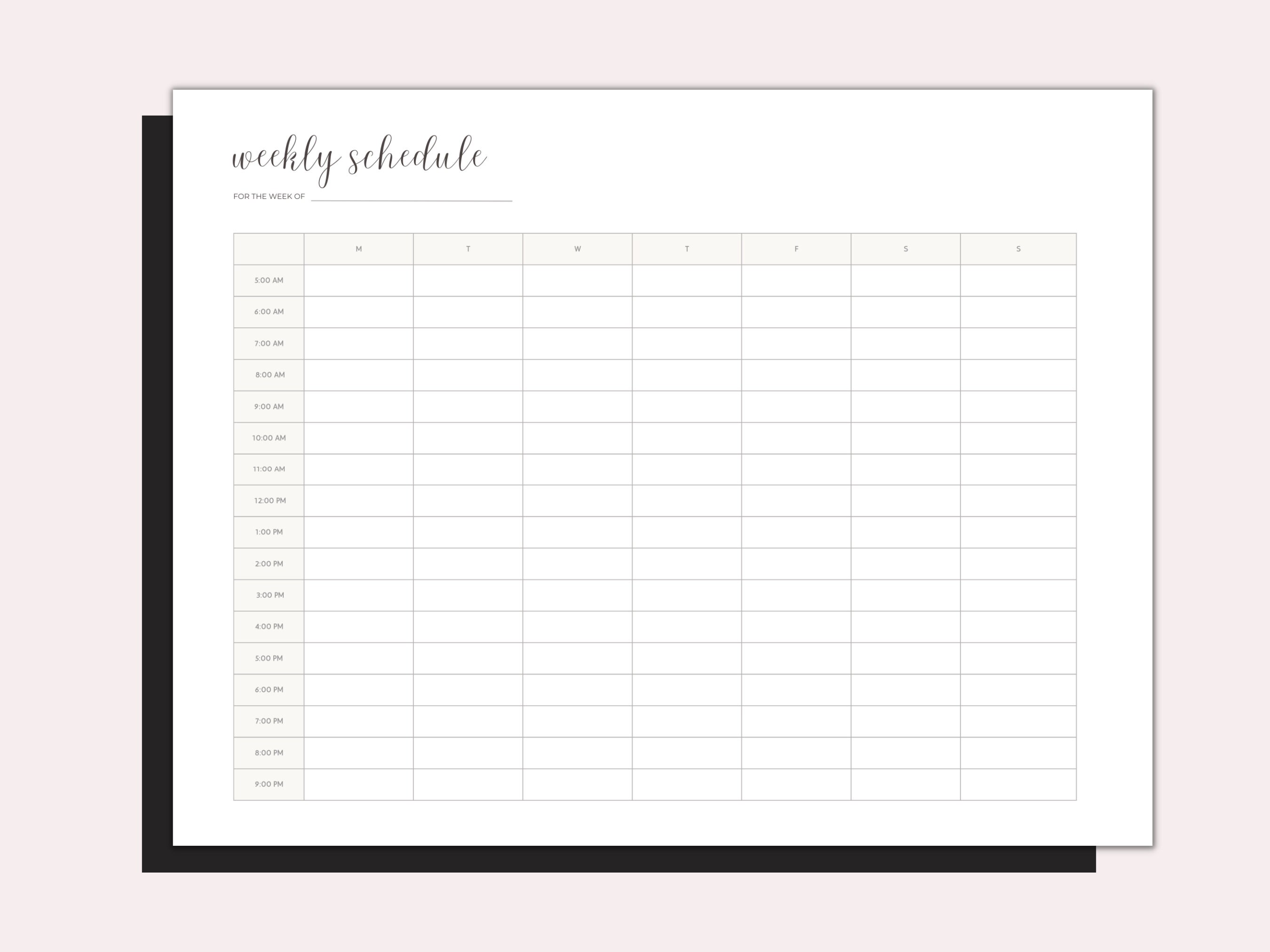 Printable Weekly Planner, Calendar, Schedule | Neutral Minimalist ...