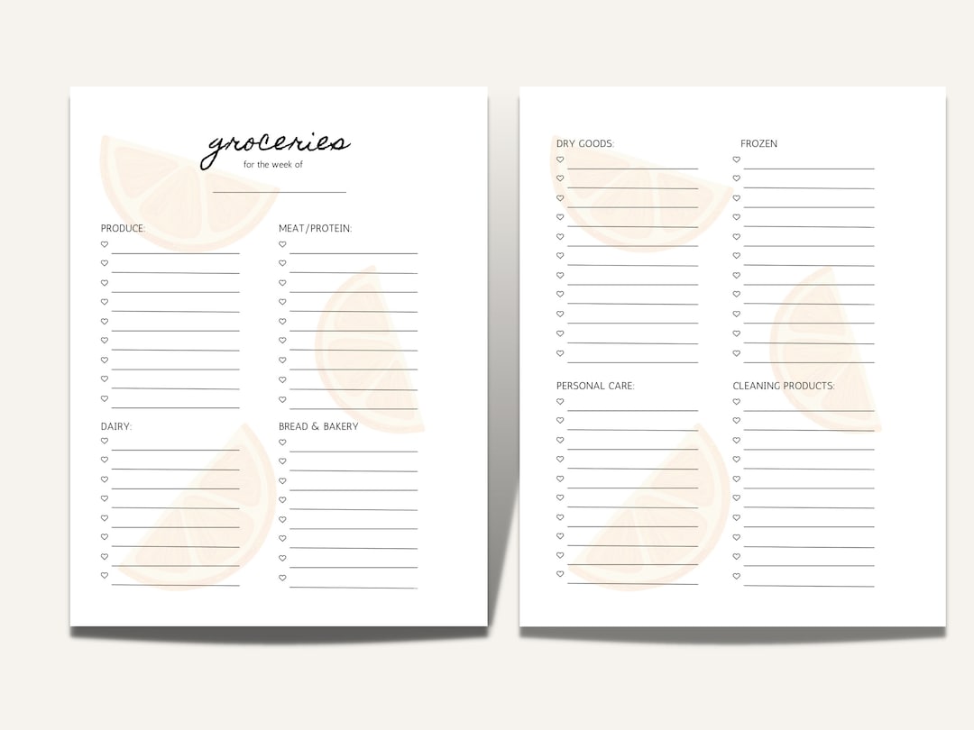 Printable Grocery and Meal Planner, Grocery Shopping, Grocery Shopping ...