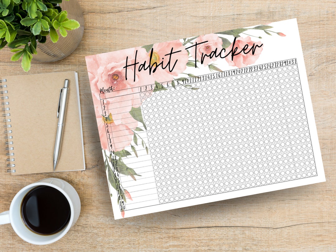 Printable Habit Tracker Digital Download Habit Tracker Goal Tracker ...