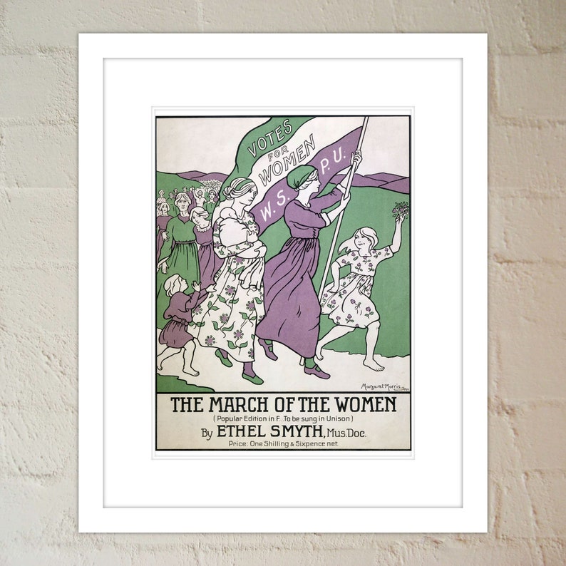 Vintage Women's Suffrage Poster: the March of the Women (printable PDF ...