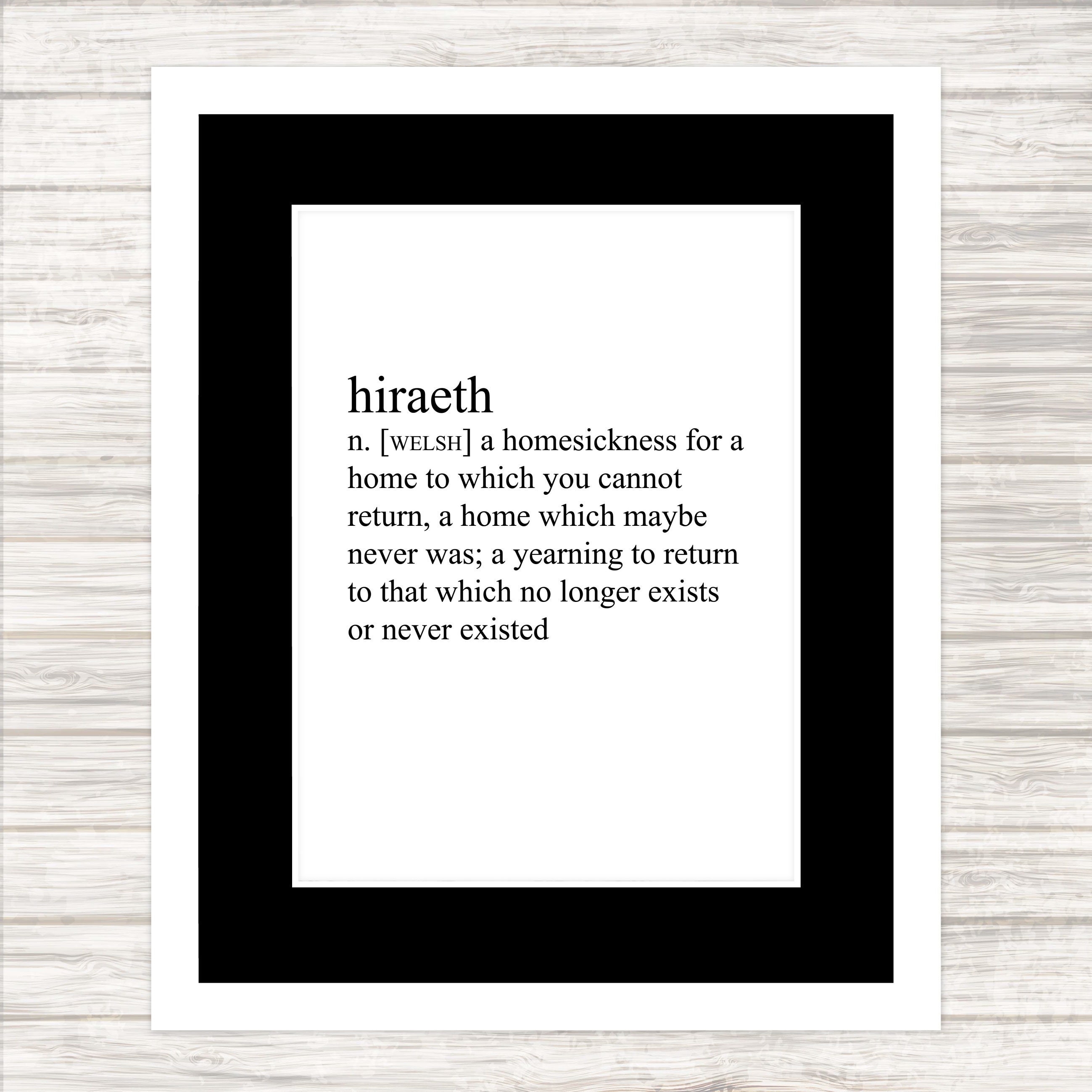 Hiraeth WELSH Existential Longing Homesickness - Etsy Denmark