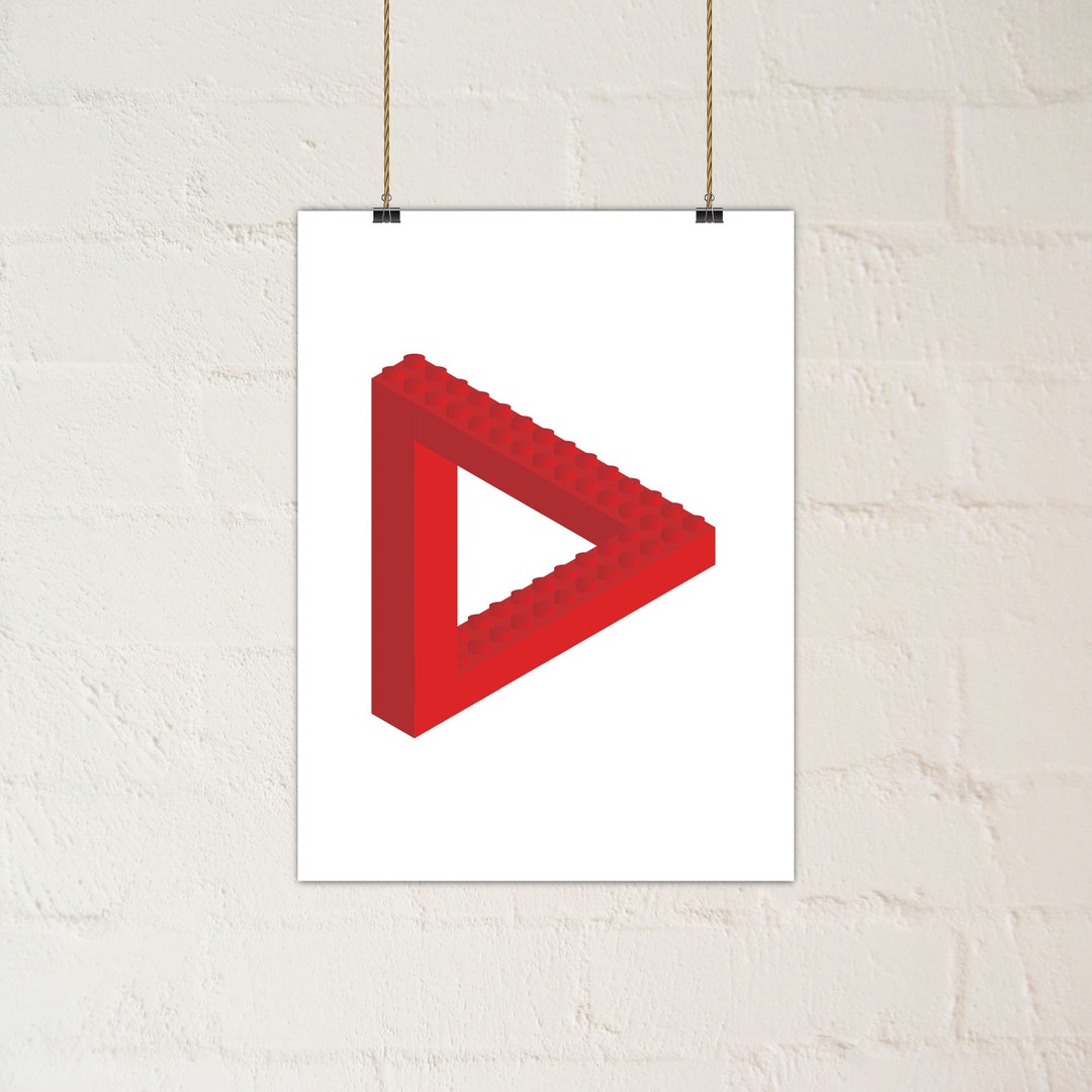 Impossible Geometry Red Brick Road Building Brick Penrose Triangle Wall ...