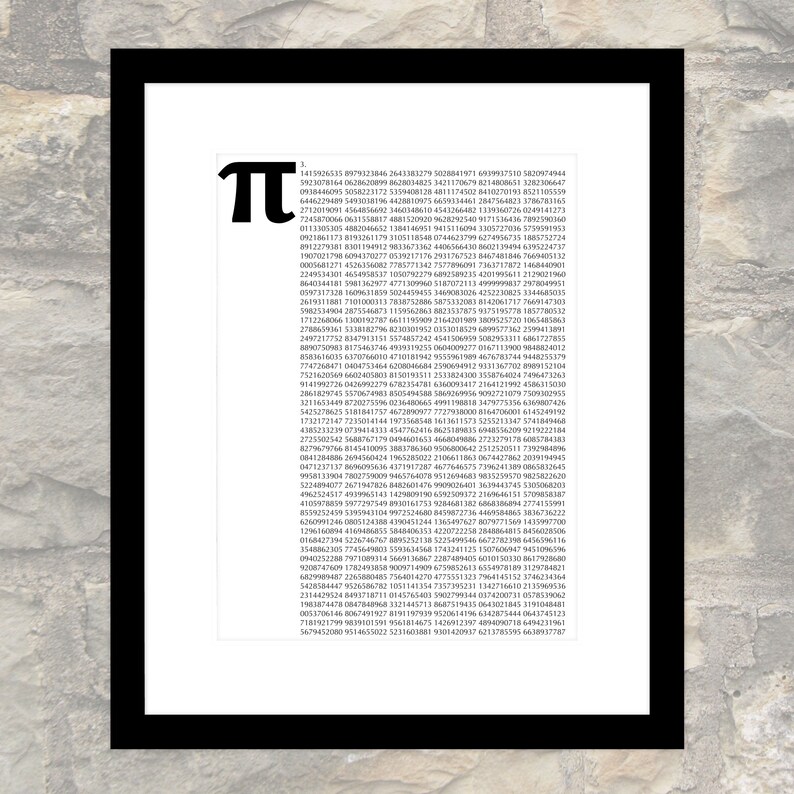 Pi to 3060 Decimal Places Wall Art Mathematical Print PI - Etsy