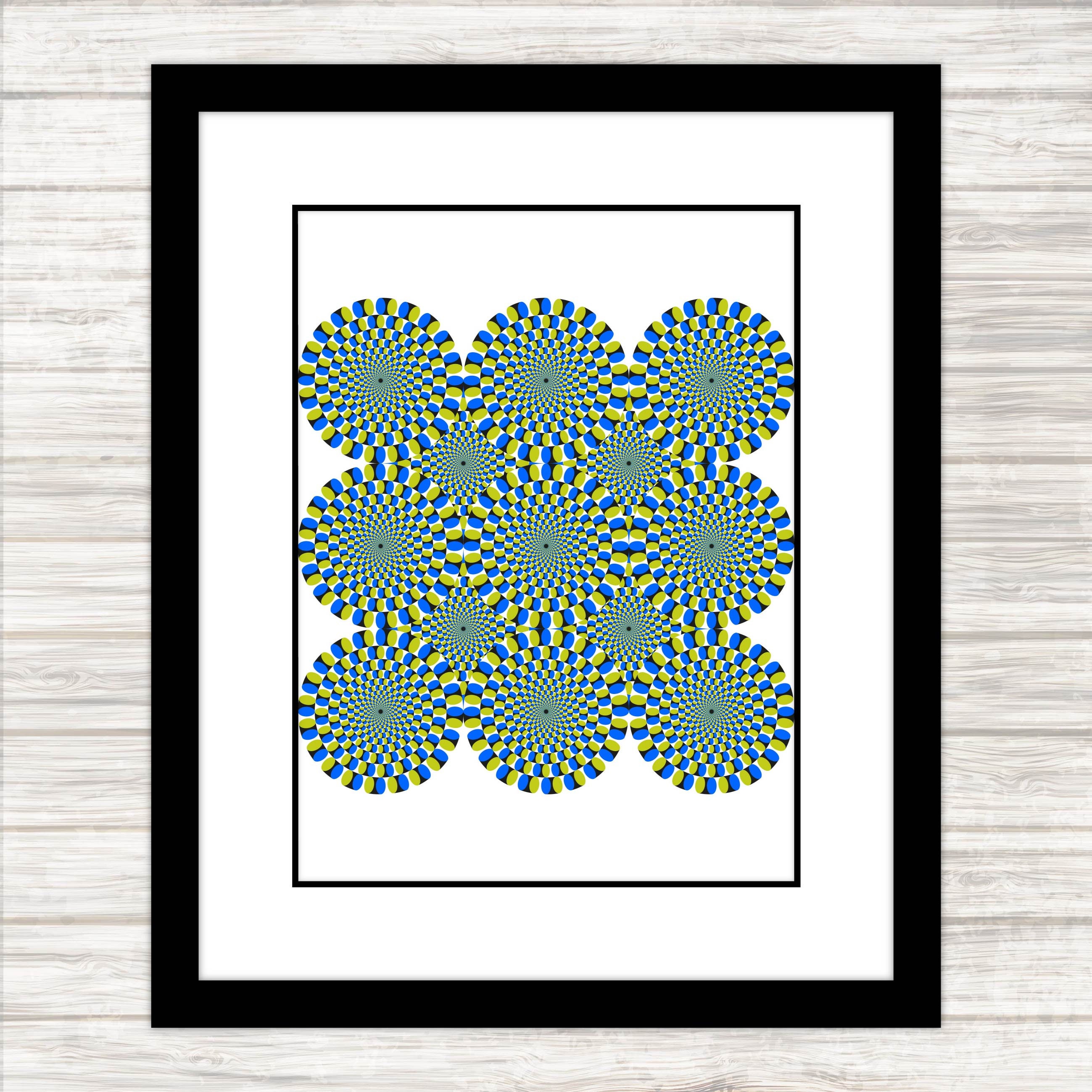 The Rotating Snakes Illusion Optical Illusion Print Wall | Etsy UK