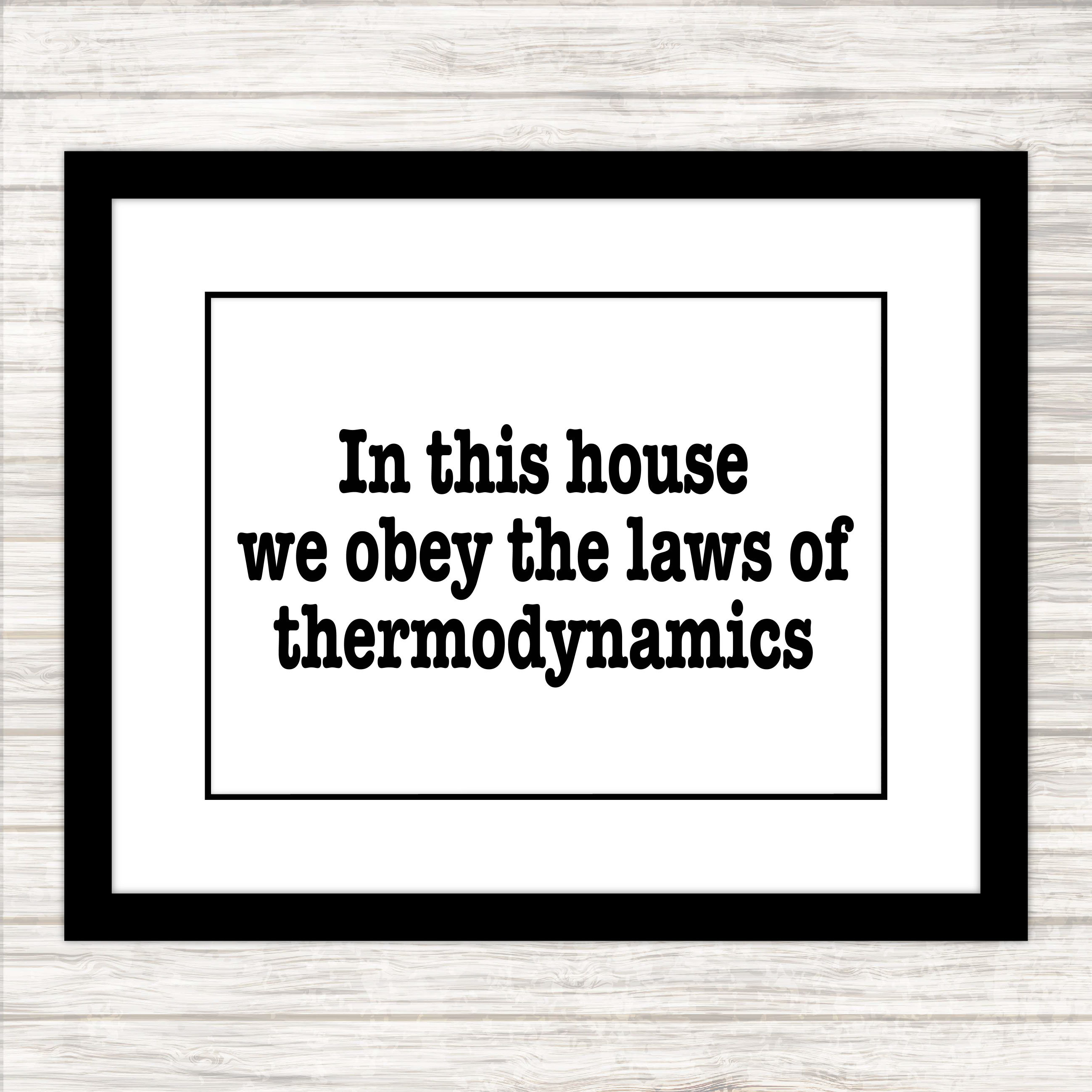 En Esta Casa Obedecemos Las Leyes De La Termodinámica Arte De La Pared
