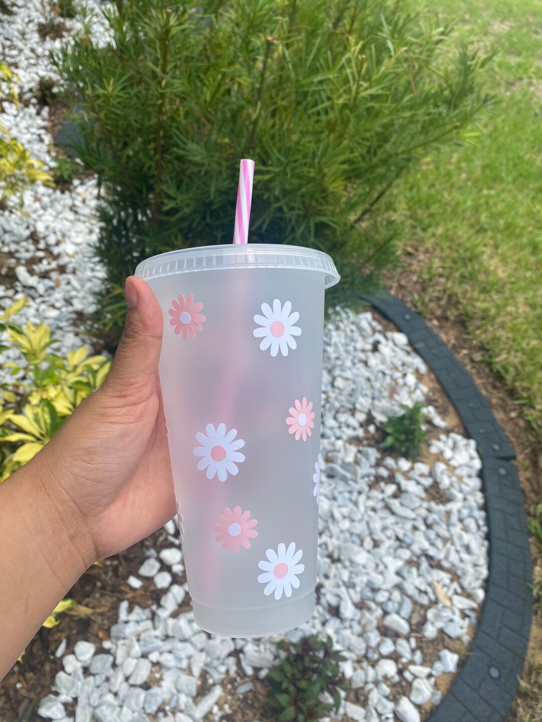 Daisy Flower Starbucks Reusable Cold Cup | 24oz | Flowers | Daisys ...
