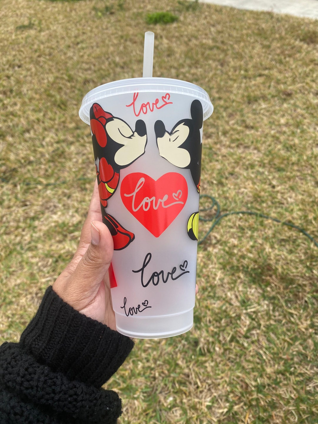 Mickey and Minnie Mouse Inspired Reusable Cold Cup Skinny Water Cup ...