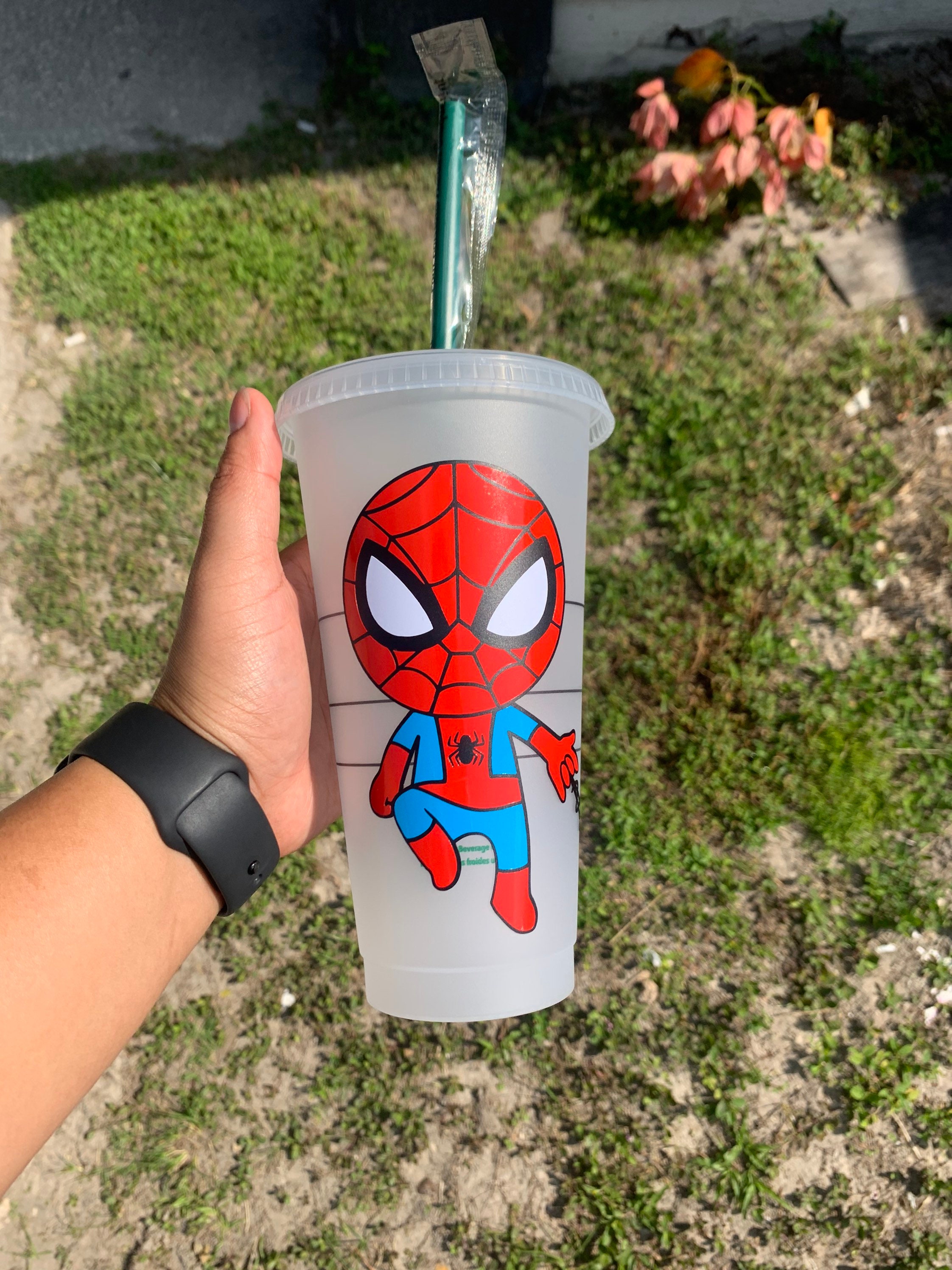 Spider-man Starbuckss Cold Cup Starbucks Venti 24 Oz Kids - Etsy