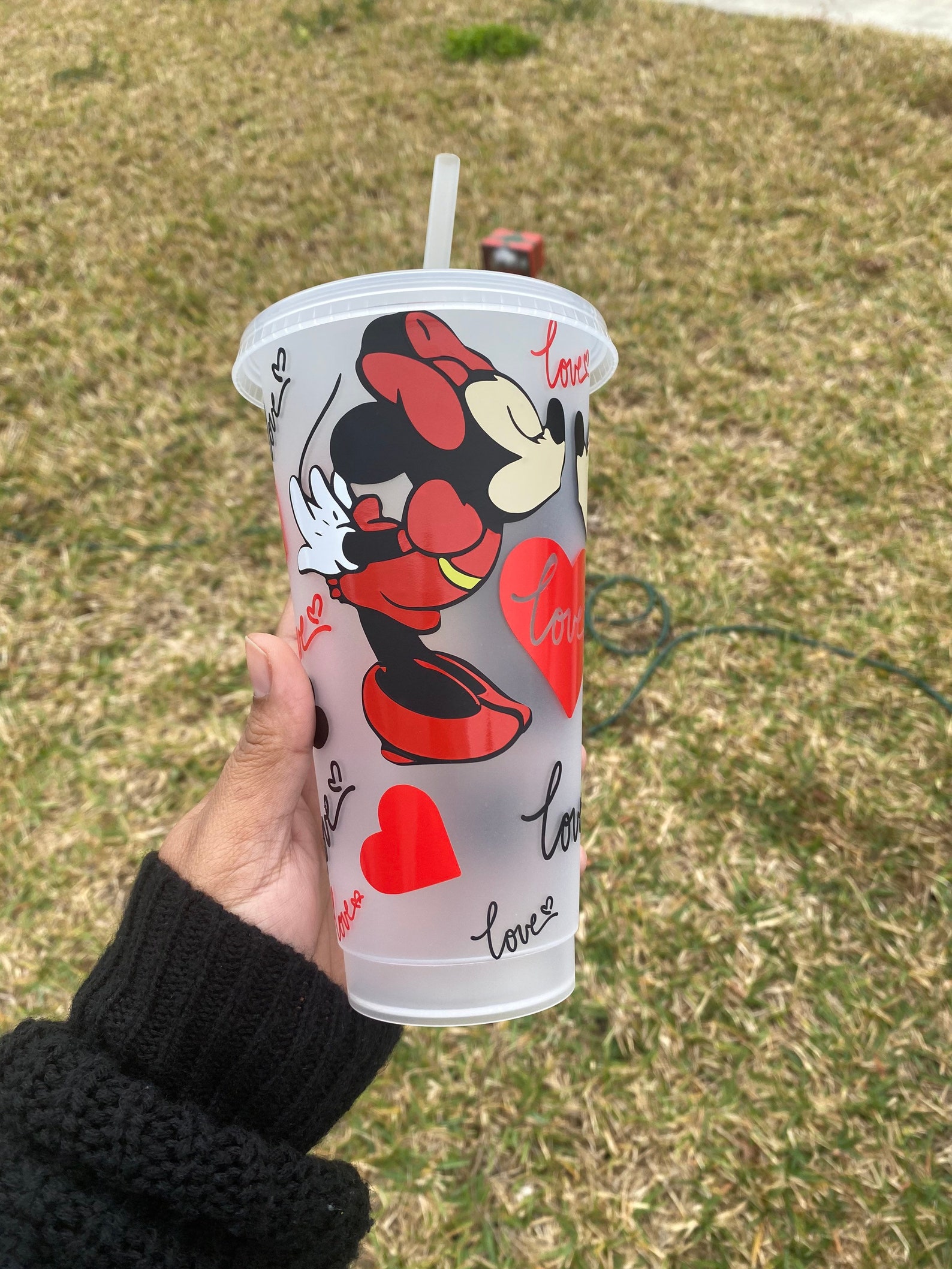 Mickey and Minnie Mouse Inspired Reusable Cold Cup Skinny - Etsy