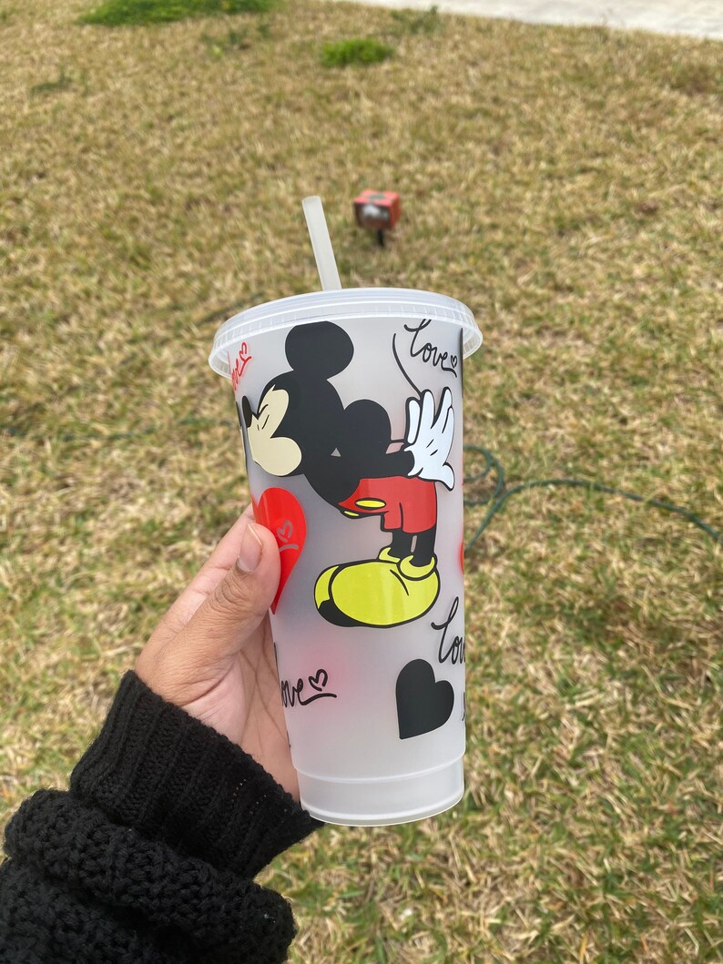Mickey and Minnie Mouse Inspired Reusable Cold Cup Skinny - Etsy
