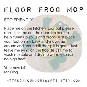 Frog Mop / Handmade Frog for Drops and Spills / Eco Friendly Gift ...