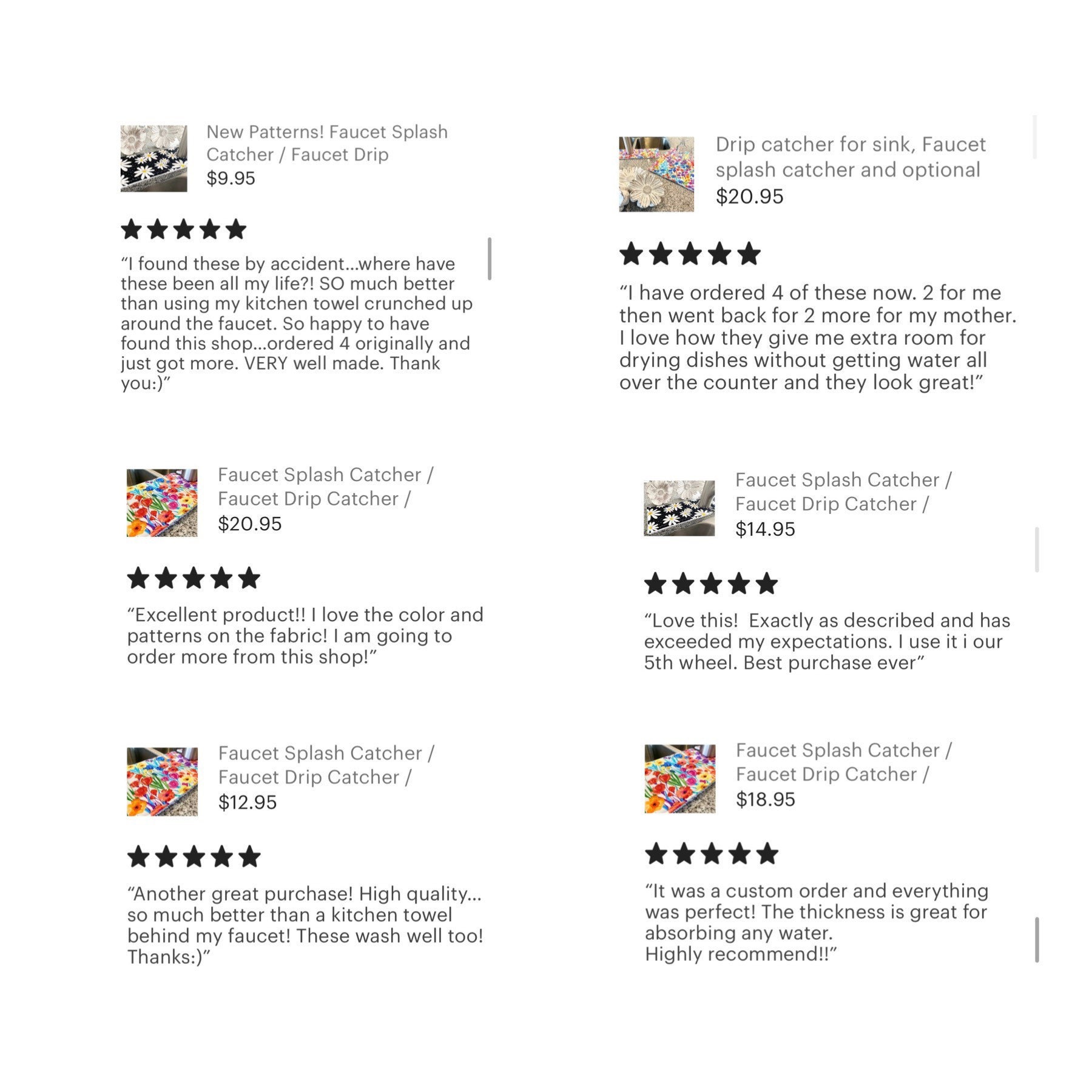 Faucet Splash Catcher / Faucet Drip Catcher / Kitchen Sink - Etsy