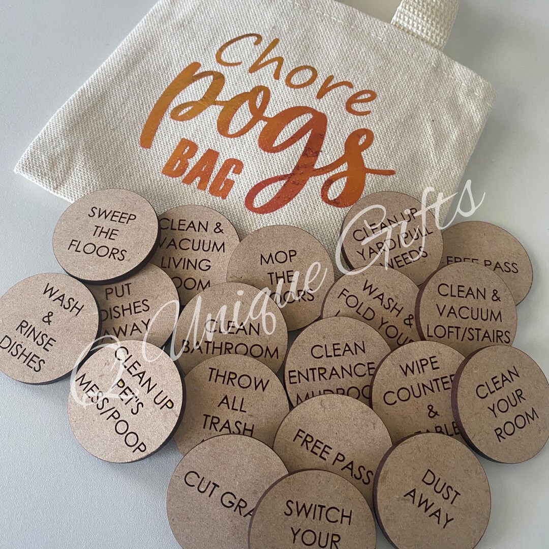 Chore Pogs Gift Bag Chore Bag for Kids - Etsy