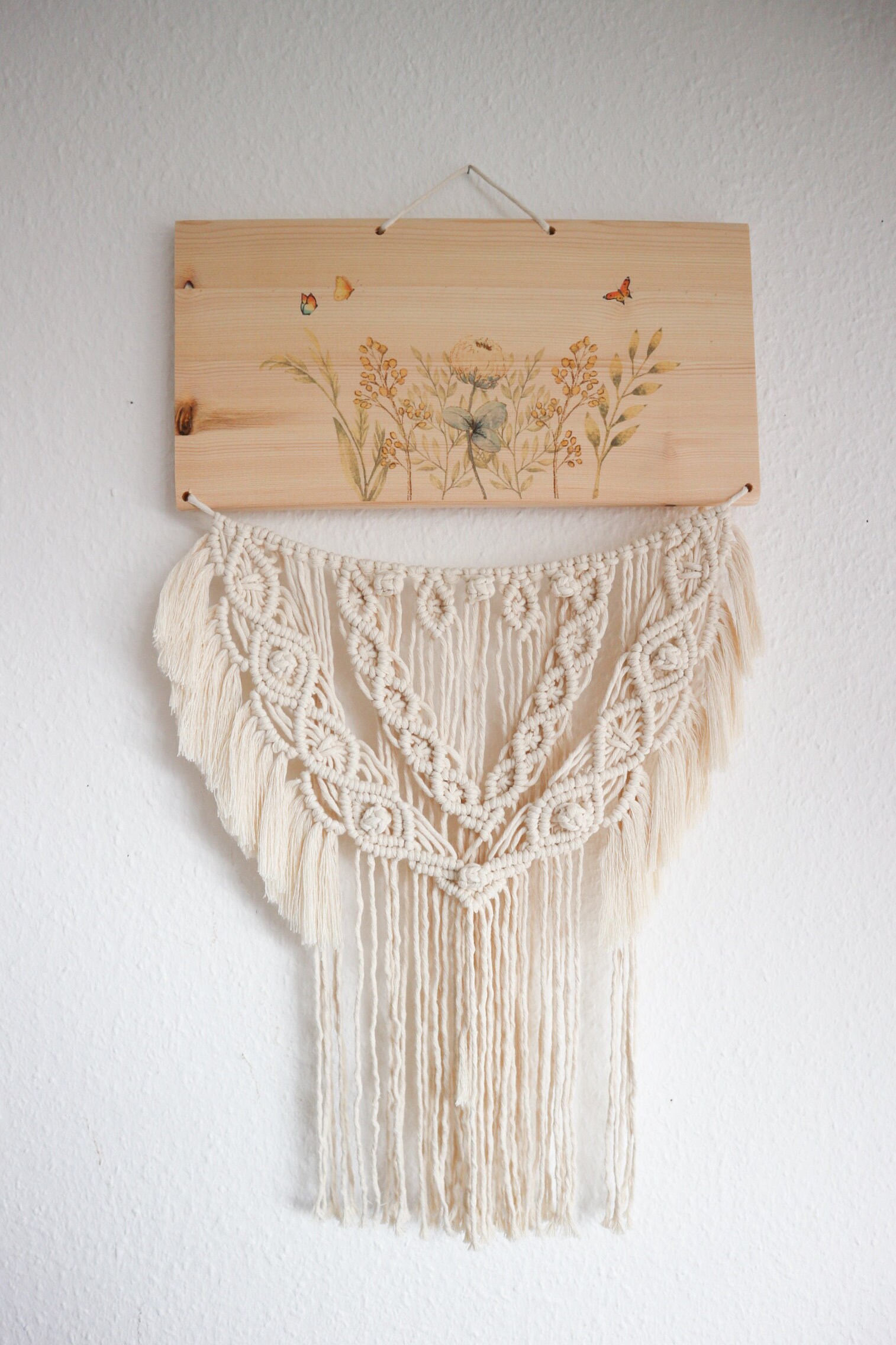 Macrame Macrame Signs Rainbow Bird Flowers Wall Hanging Boho Ethnic ...