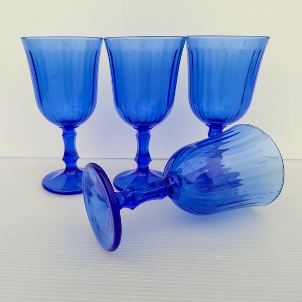 Blue Glass Goblets - Etsy