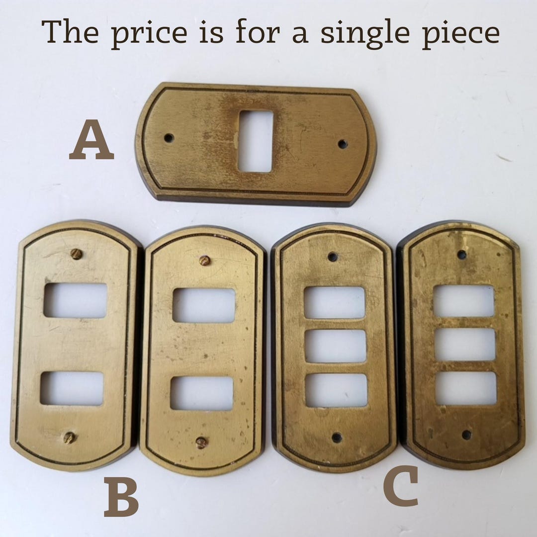 Vintage Italian Brass Switch Plate Cover – Art Deco Style – Single ...
