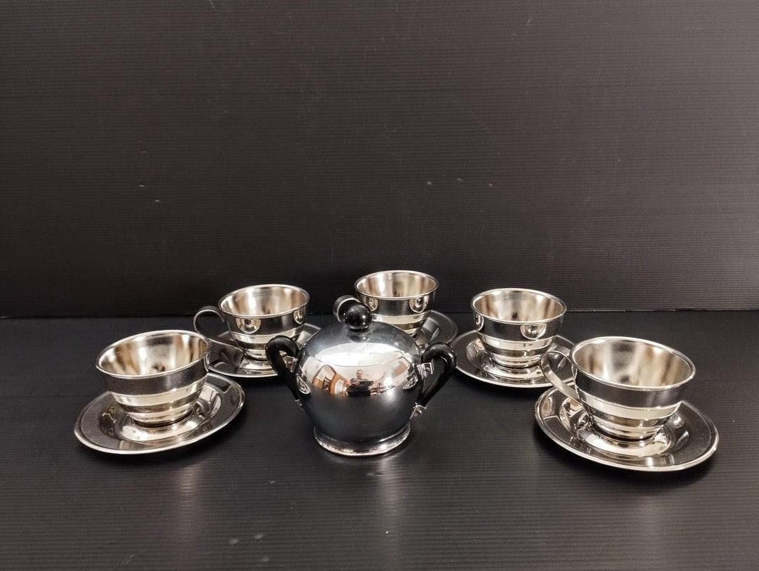 Italian Vintage INOX Double Wall Thermo Cups Set. Stainless Steel ...