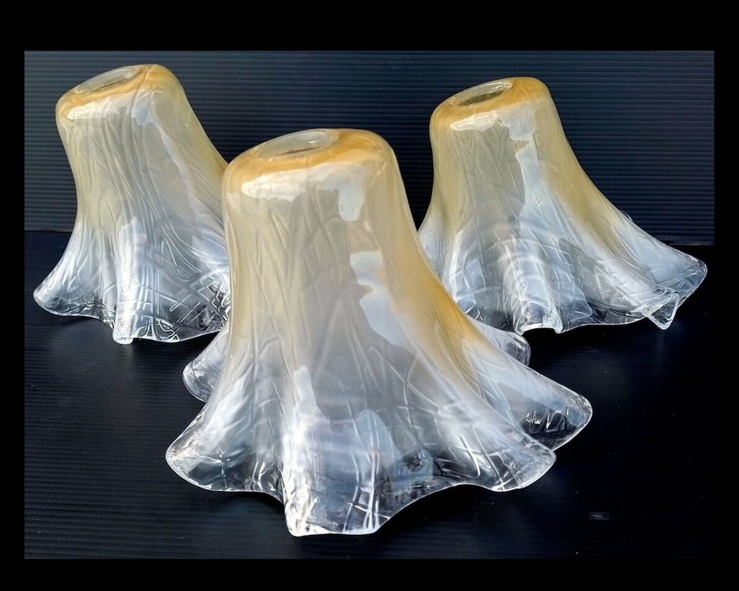 Vintage Italian Matte Glass Chandelier Lamp Replacement Parts Cup Spare ...