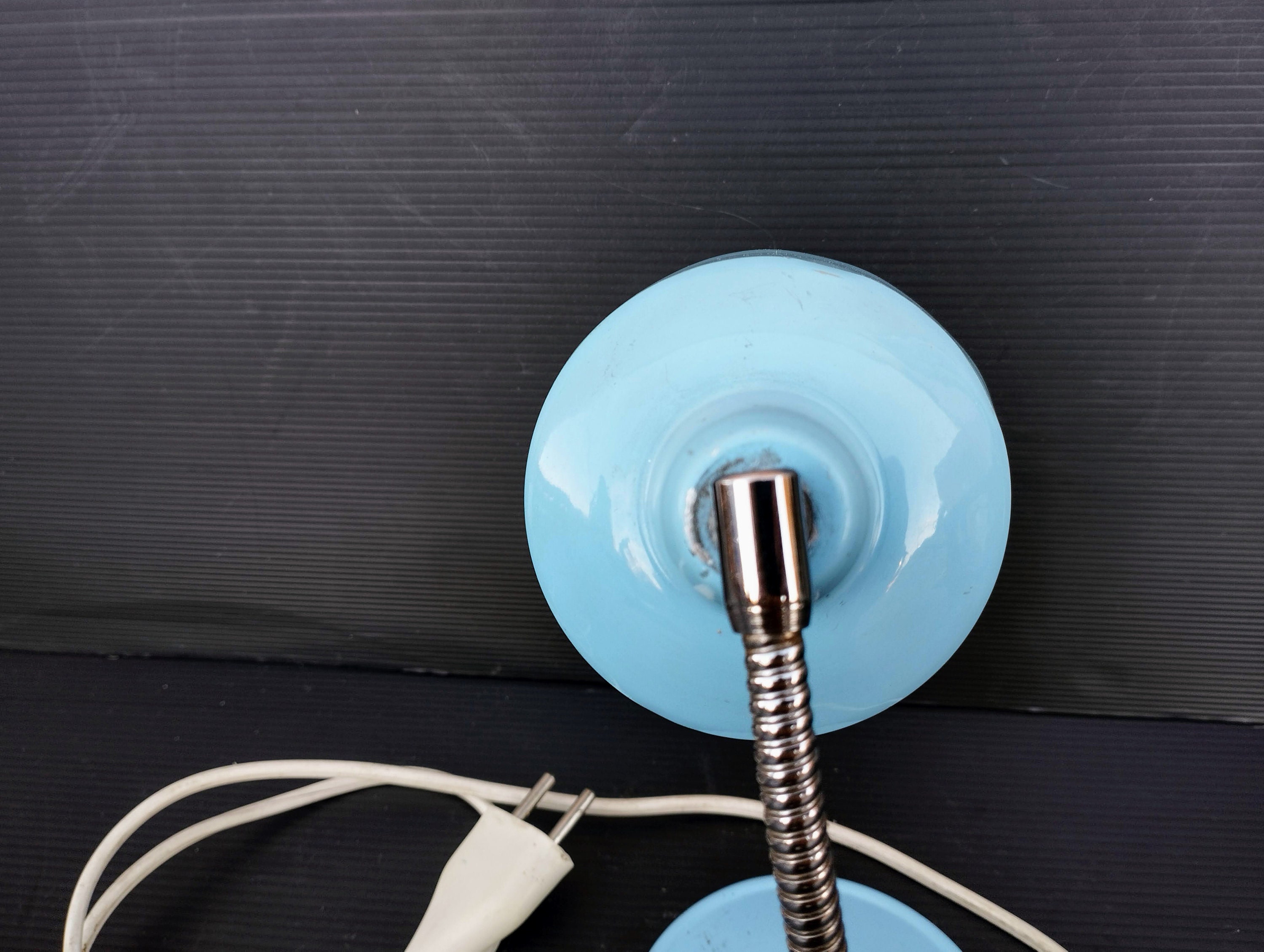 Blue Vintage Industrial Gooseneck Desk Lamp / Made in Italy / - Etsy