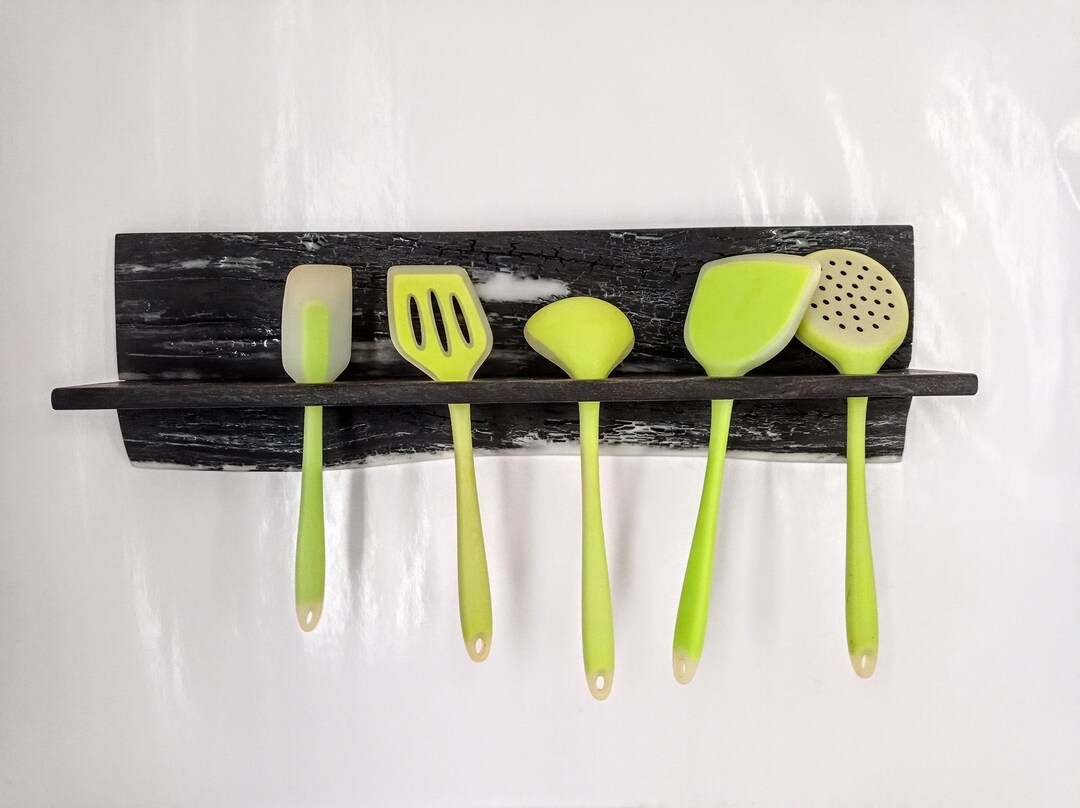 Handcrafted Wall Hanging Kitchen Utensils Holder Made of Bog Oak and ...