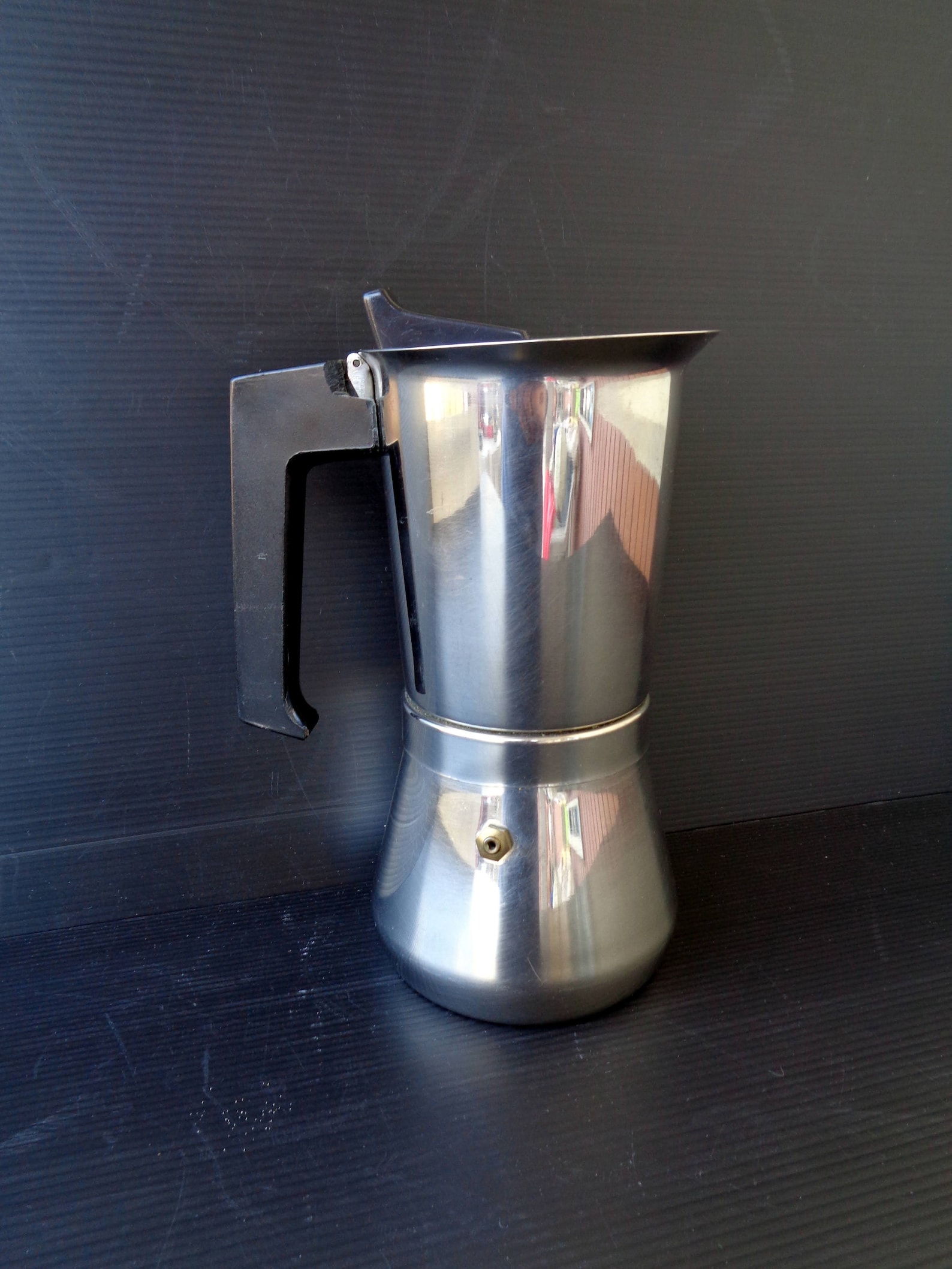Big Vintage Italian Inox Steel Coffee Maker. Stovetop Espresso Maker 6 ...