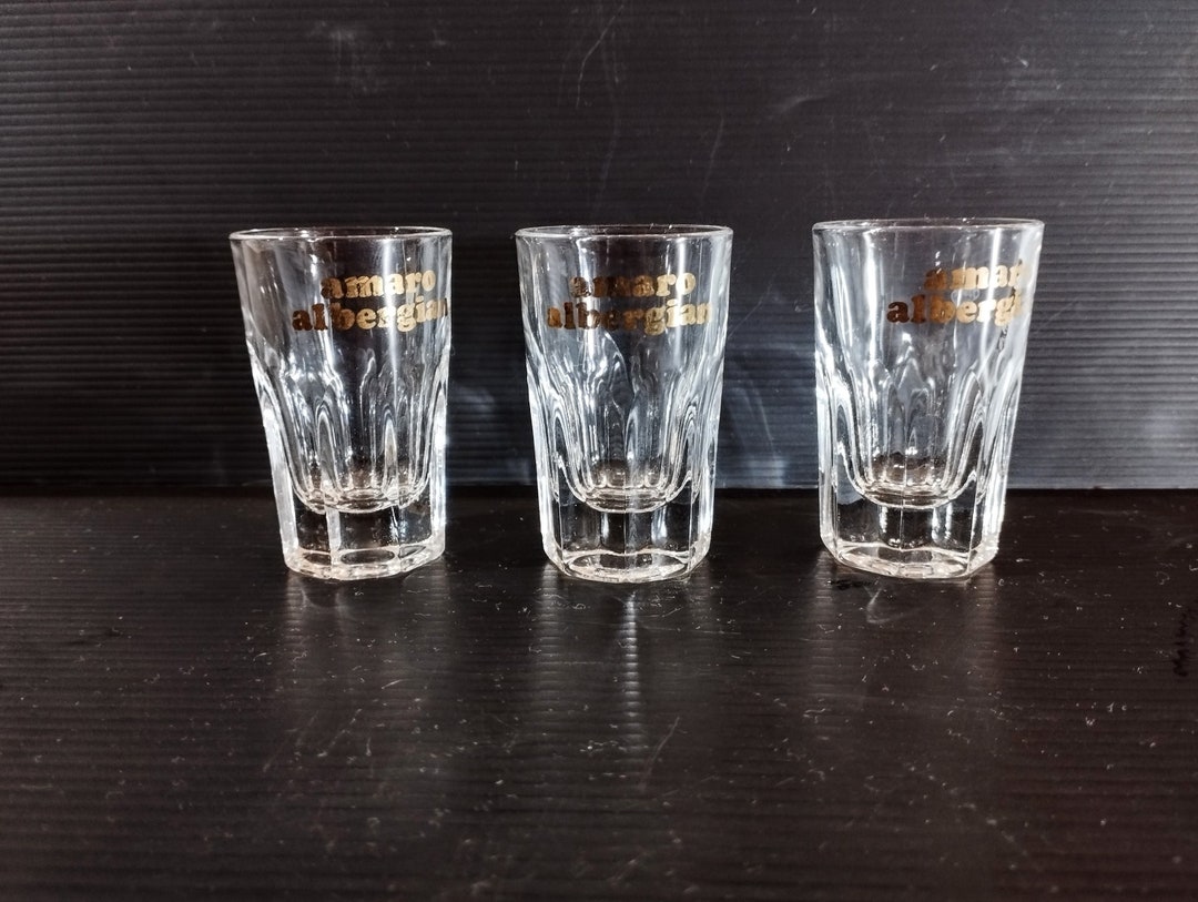 Brand New Vintage Set of 3 Thick Bottom Branded Shot Glasses for Amaro ...