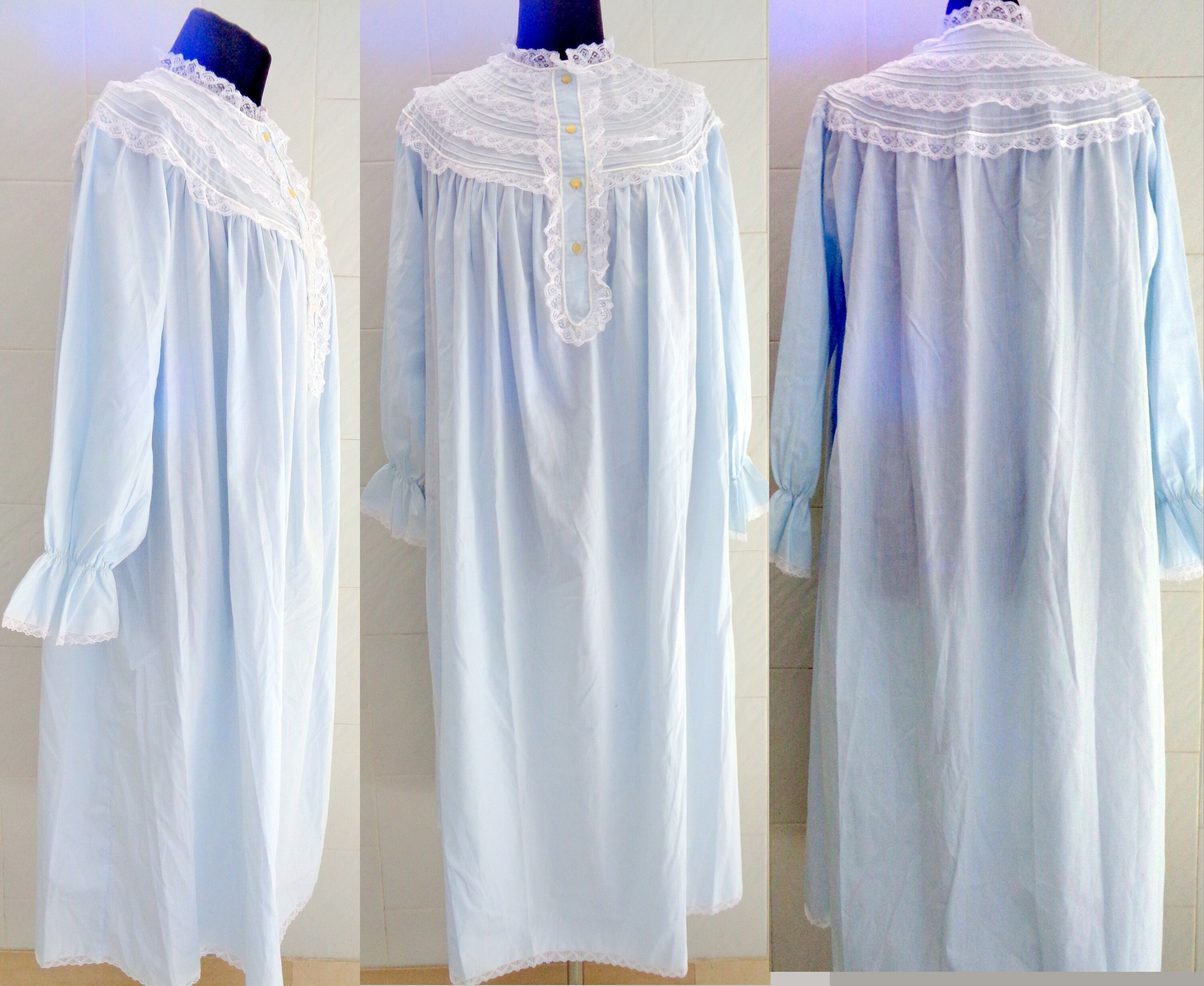 Brand new Vintage Cotton Victorian Style nightgown in light | Etsy