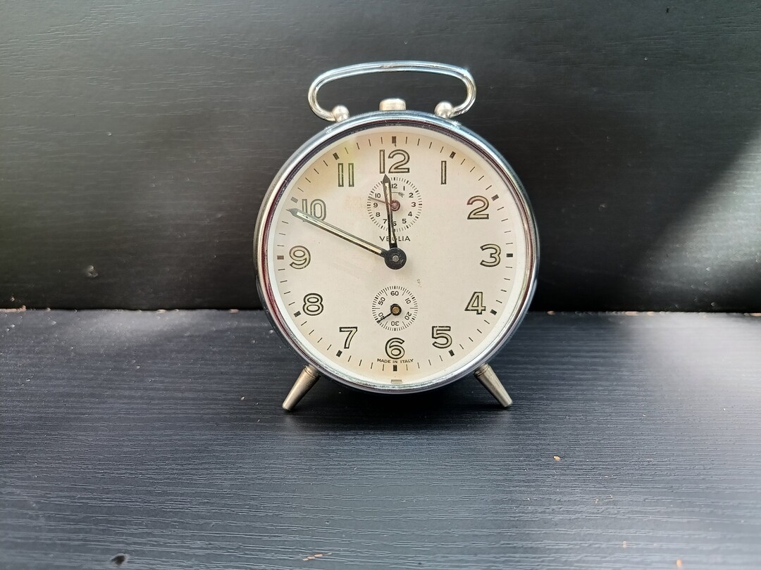 Vintage Italian Mechanical Alarm Clock by veglia Brand. Table Decor ...