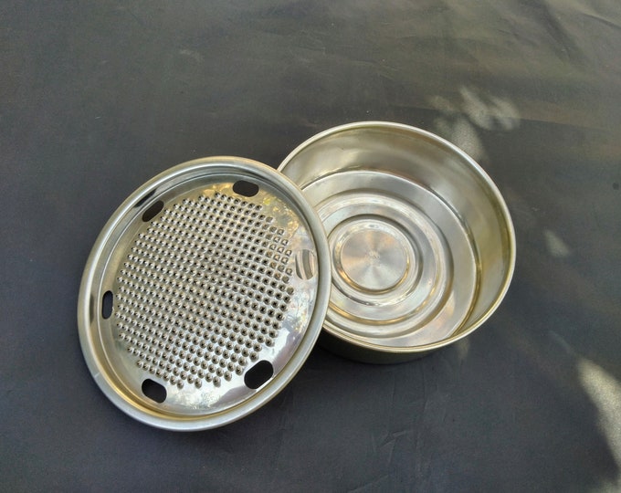 Vintage 1950s Italian Round Steel Cheese Grater Box for Parmesan Cheese ...