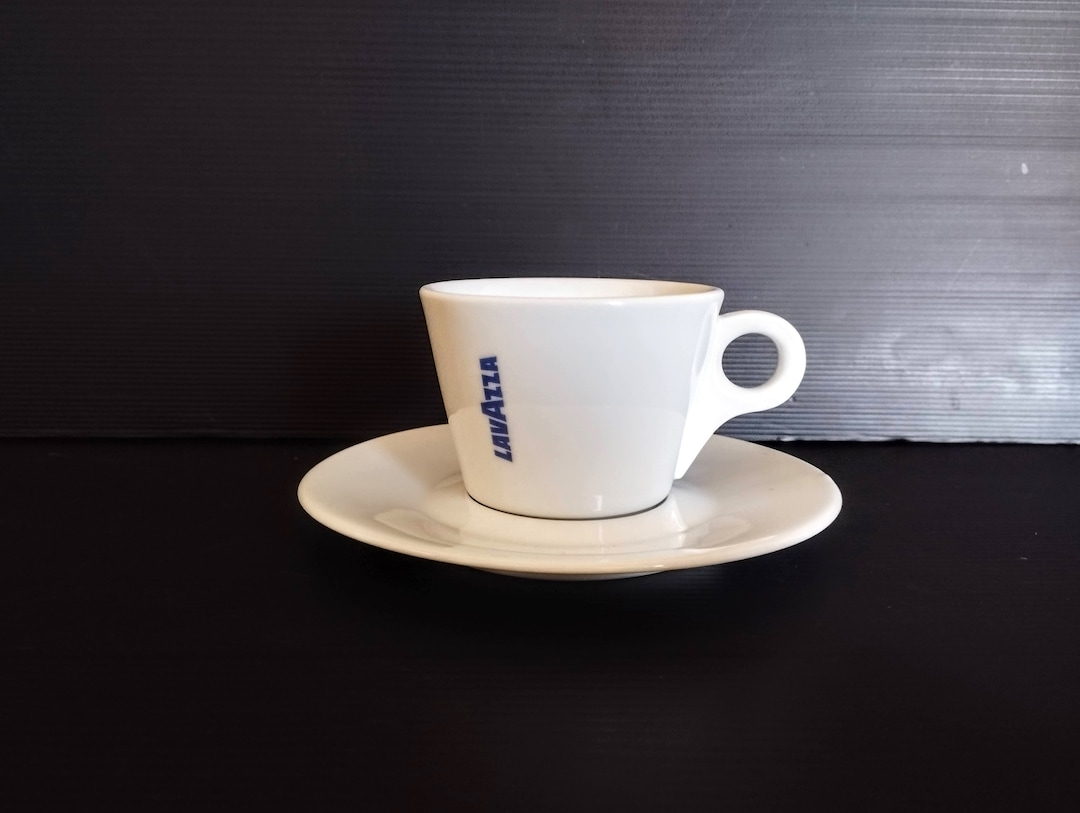 Vintage Branded Heavy White Porcelain Bar Coffee Cupsaucer Lavazza ...
