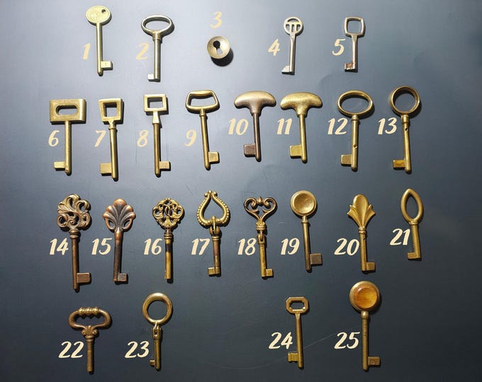 Antique Double Bit Skeleton Key - Genuine Hollow Barrel Key, 2 5/8 ...