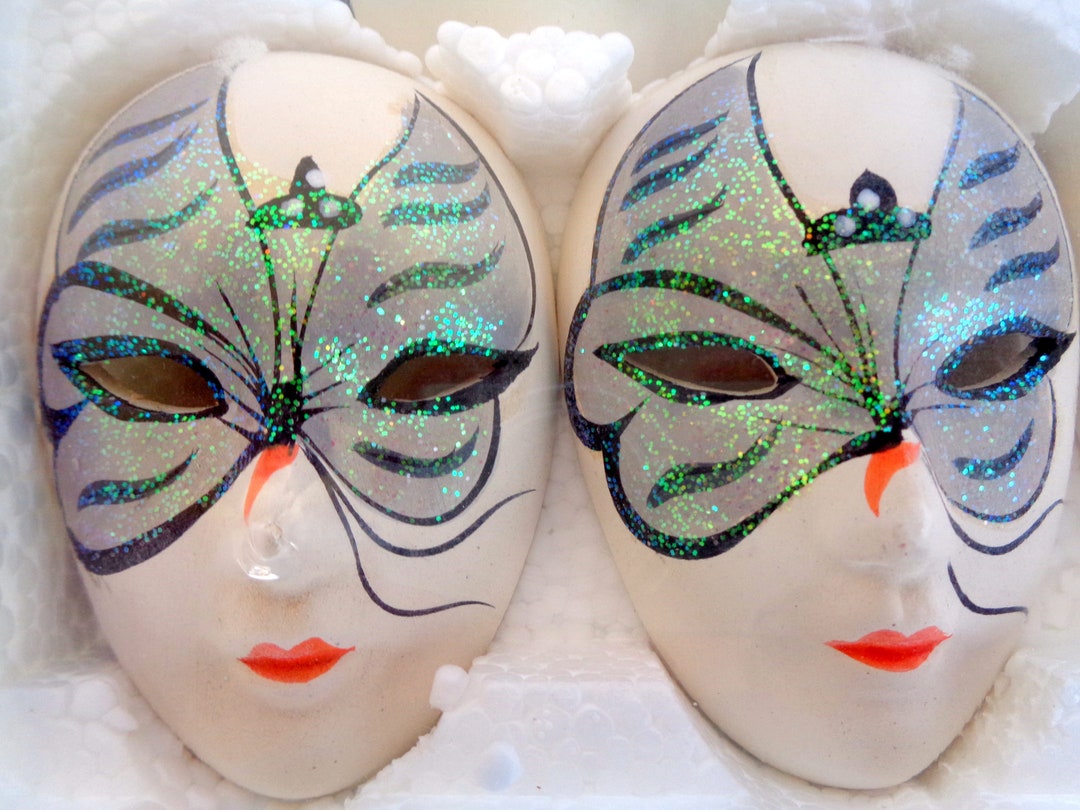 Italian Vintage Handmade Wall Hanging Venetian Carnival Masks, Italian ...