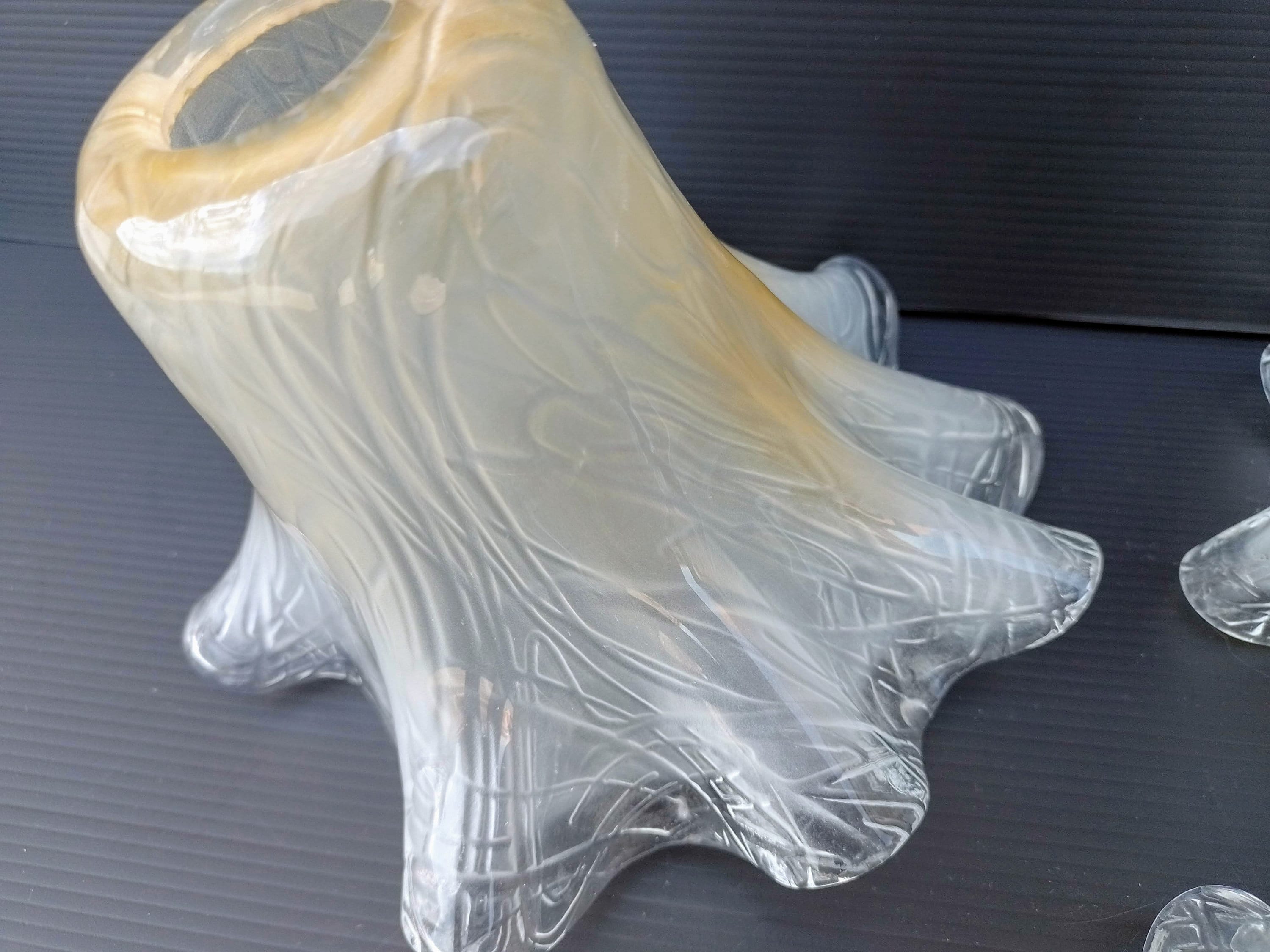 Vintage Italian Matte Glass Chandelier Lamp Replacement Parts Cup Spare ...