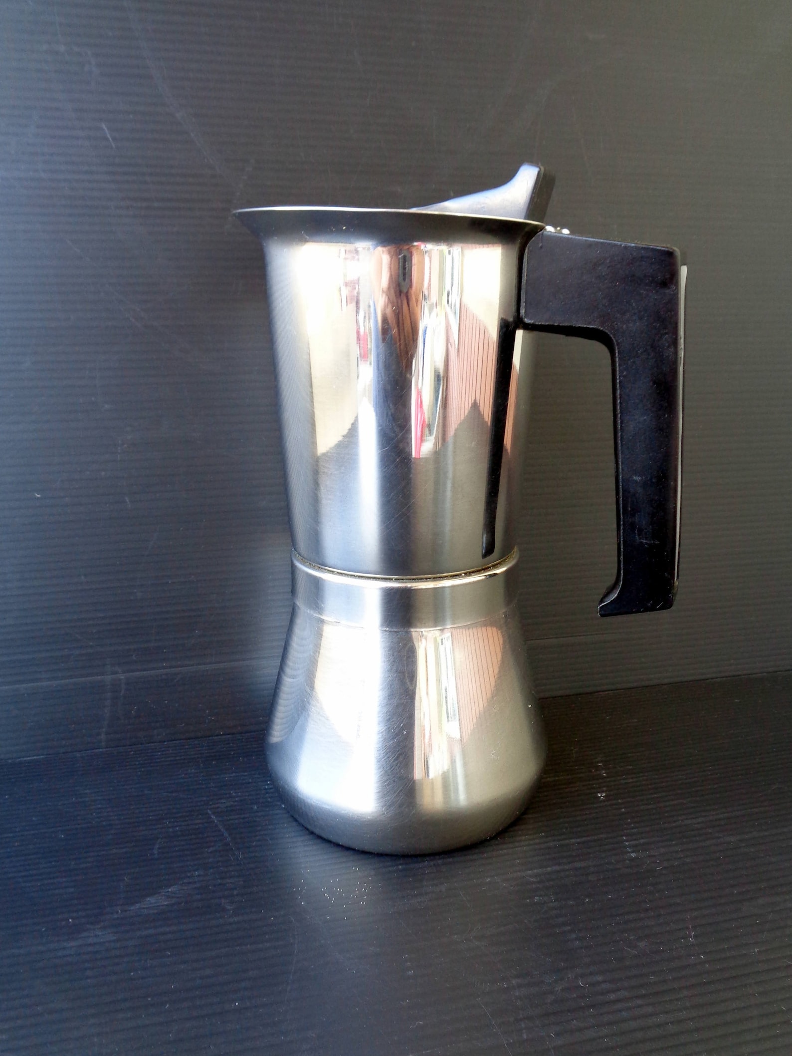 Big Vintage Italian Inox Steel Coffee Maker. Stovetop Espresso Maker 6 ...