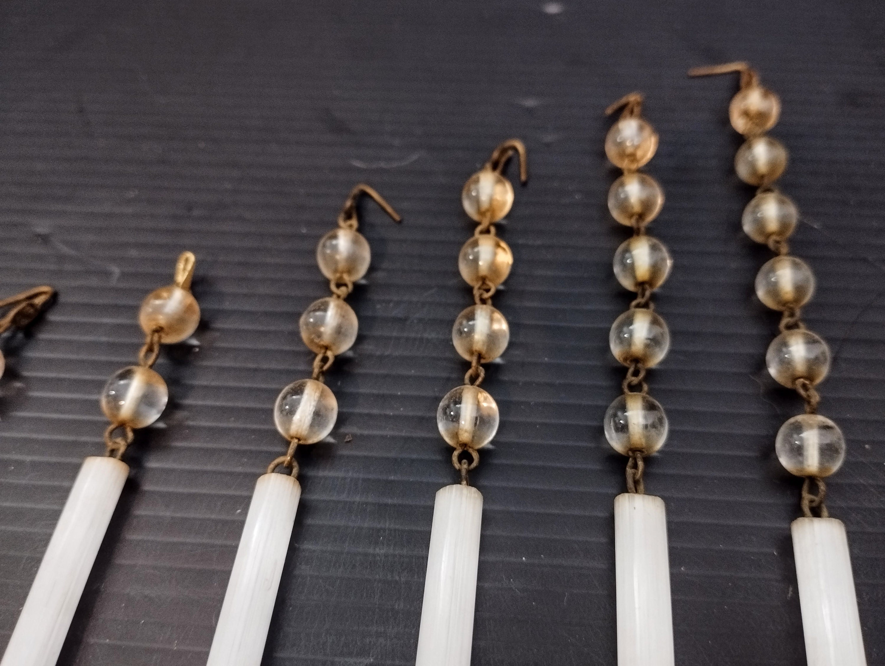 6 Sizes of Vintage Italian Frosted Pearl Glass Sticks Crown Chandelier ...