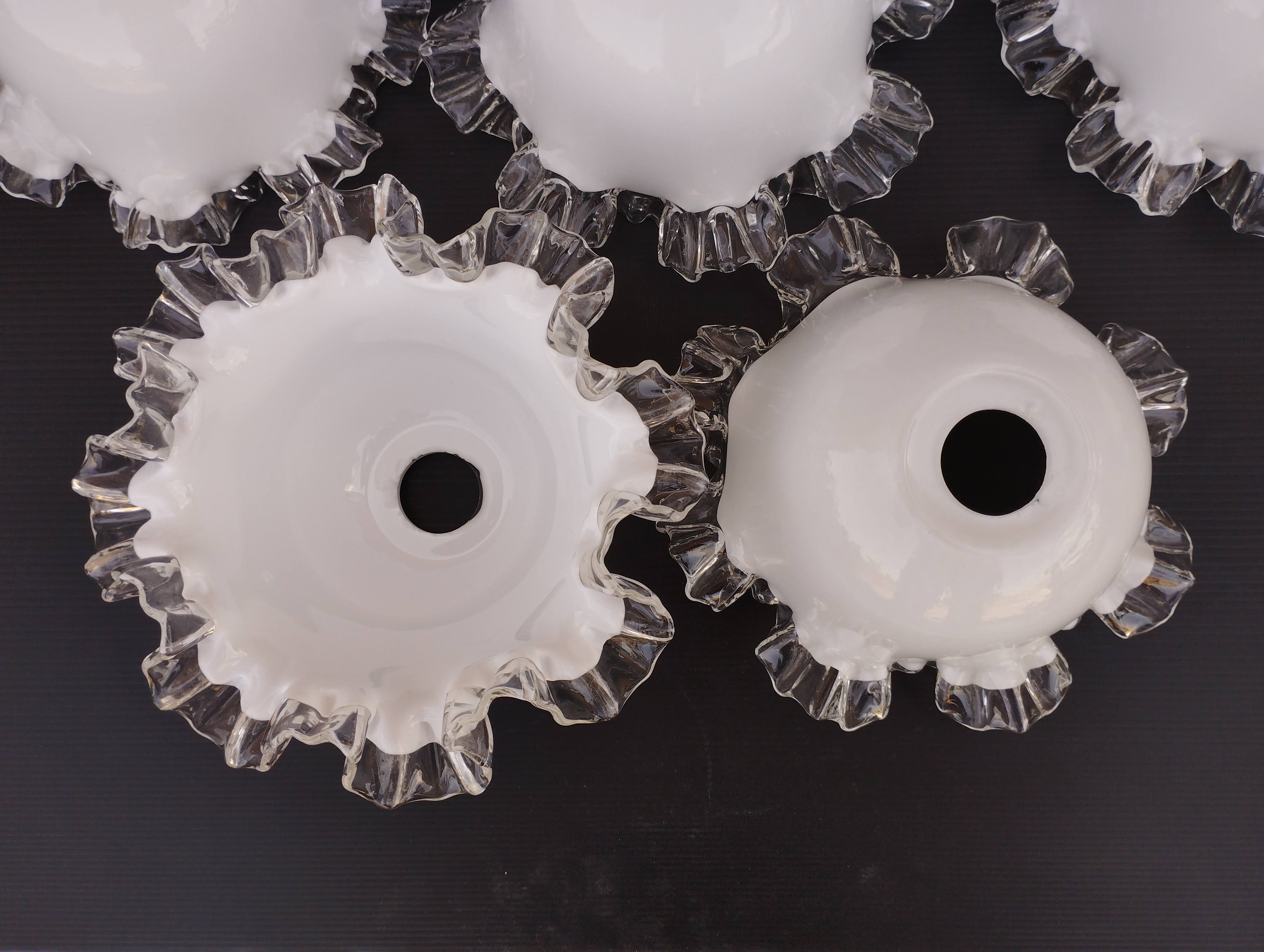 Vintage Italian Bell Glass Chandelier Lamp Replacement Parts Cup Spare ...