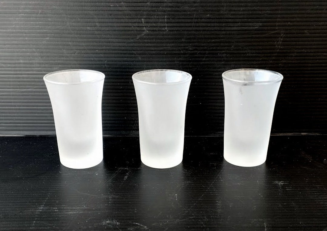 Brand New Vintage Set of 3 Frosted Glass Shot Glasses for Amaro Liquor ...