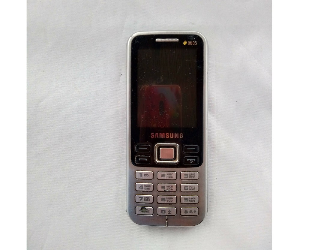 Collectible SAMSUNG C3322 Duos Cell Phone in Black and Silver. Old Push ...