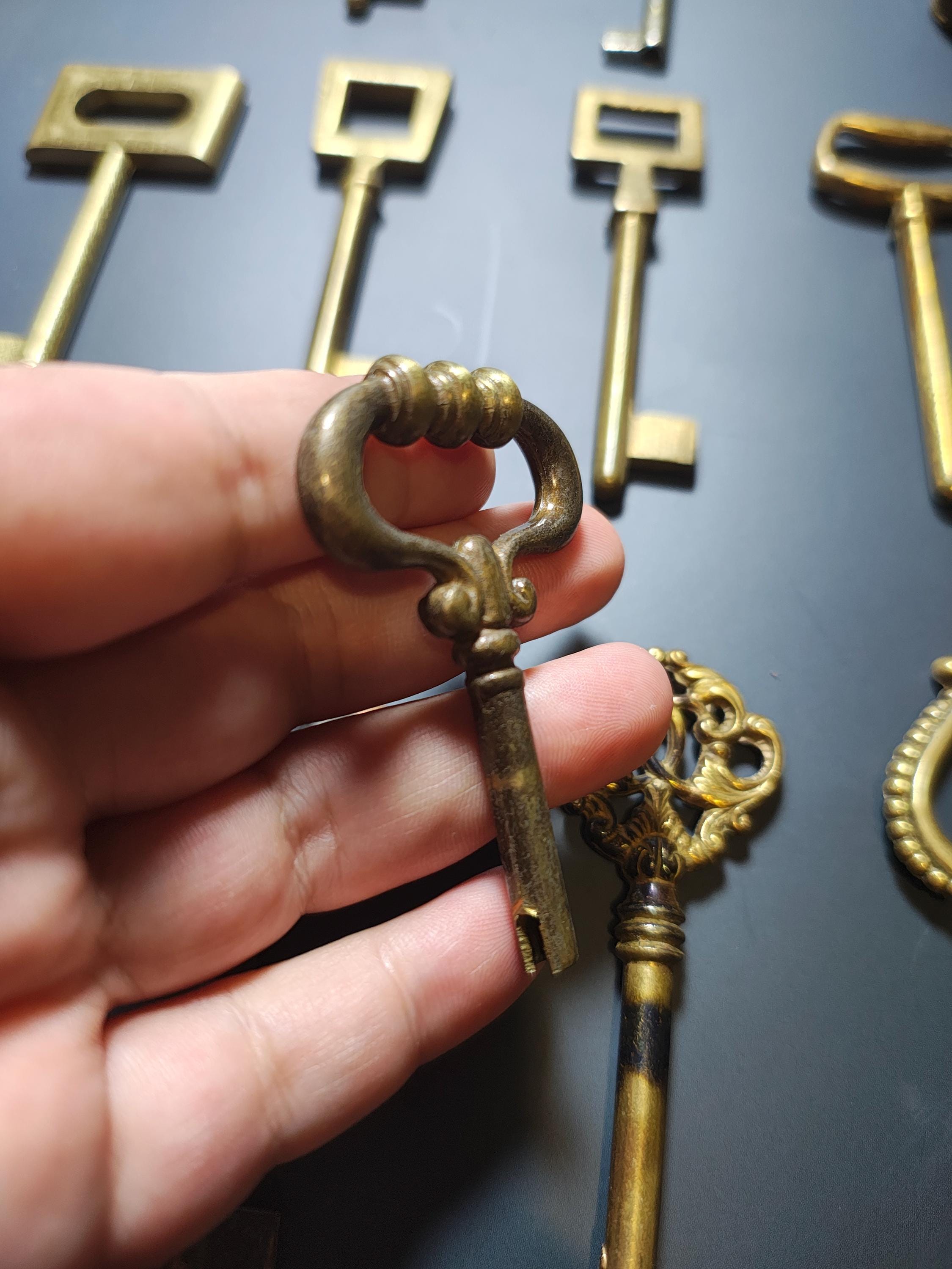 Vintage Italy Collectible Skeleton Folding Key, Ornate Authentic Brass ...