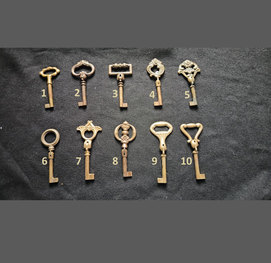 Vintage Italy Collectible Skeleton Folding Key, Ornate Authentic Brass ...