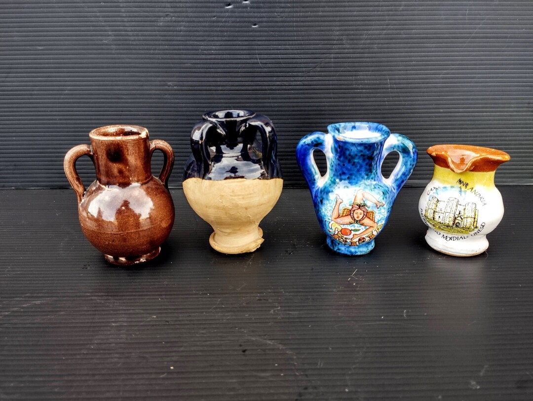 Small Ancient Glazed Terracotta Jug. Artistic Ceramics. Italian Antique ...