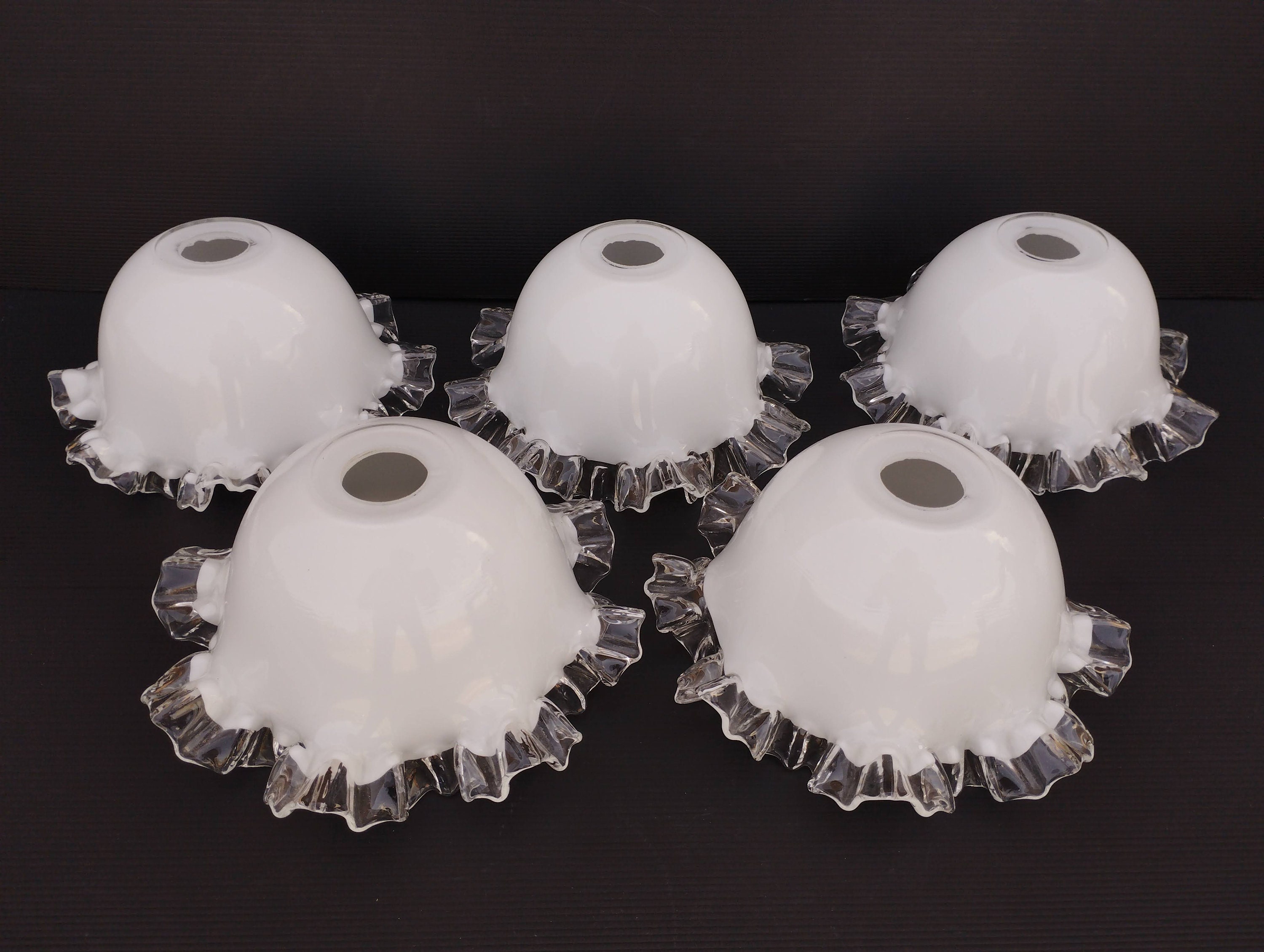 Vintage Italian Bell Glass Chandelier Lamp Replacement Parts Cup Spare ...