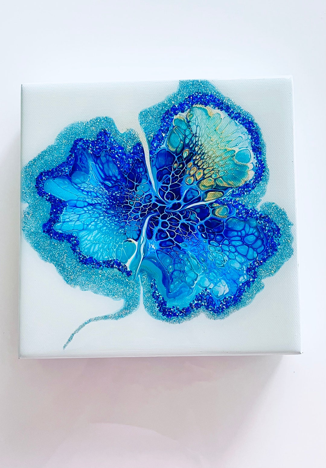 Acrylic Painting Finished With High Gloss Resin, Metallic Paints ...