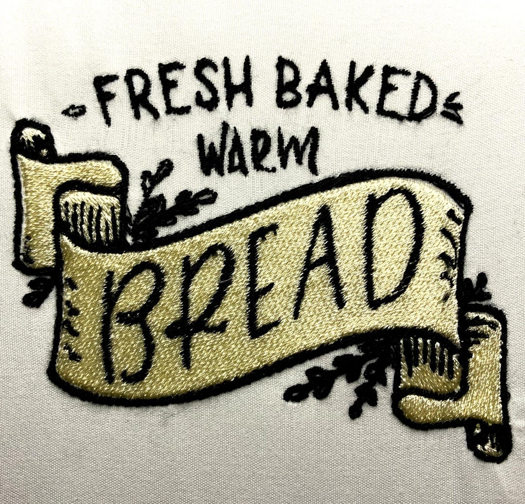Fresh Baked Warm Bread Machine Embroidery Pattern Bread Embroidery ...